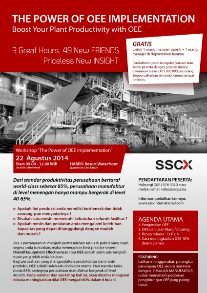 Free Seminar "The Power of OEE Implementation" Hadir di Batam - SHIFT ...